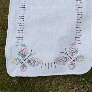 Embroidered Dresser Scarf, Table Runner, Butterfly Pattern, Wonderful ...