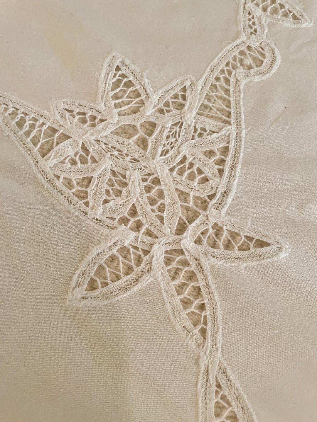 Battenburg Lace Tablecloth, 1980s, White, Large, Excellent Vintage ...