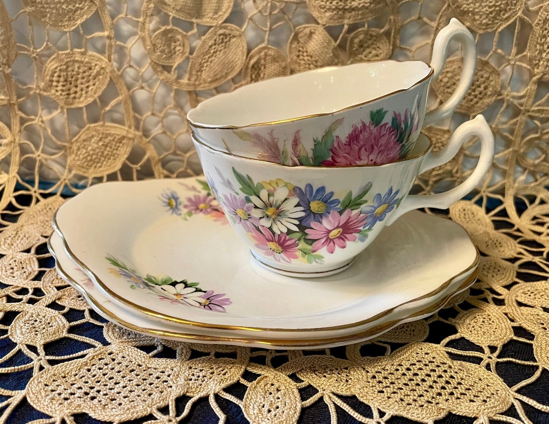 Vintage Royal Stuart Bone China Teacup and Snack Saucer Set- Spencer ...