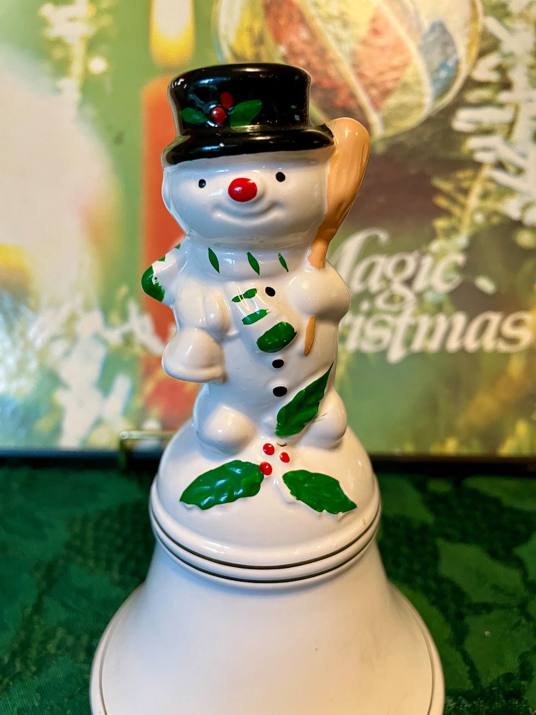 Snowman Bell, Made in Taiwan, Ceramic Bell, Excellent Vintage Condition ...