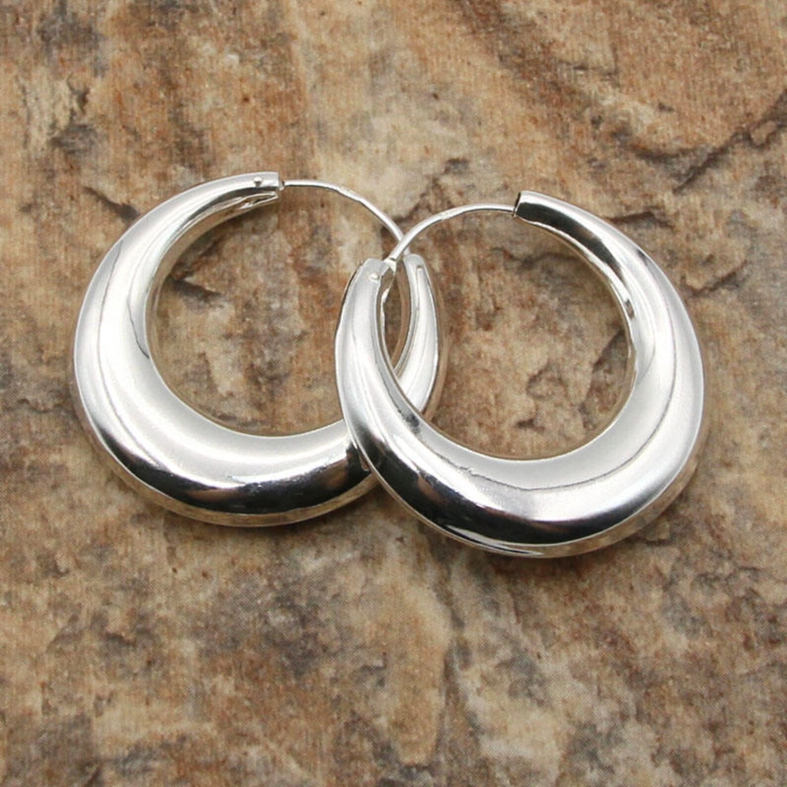 Large Hollow Round Shape Hoop Handmade Solid 925 Sterling - Etsy