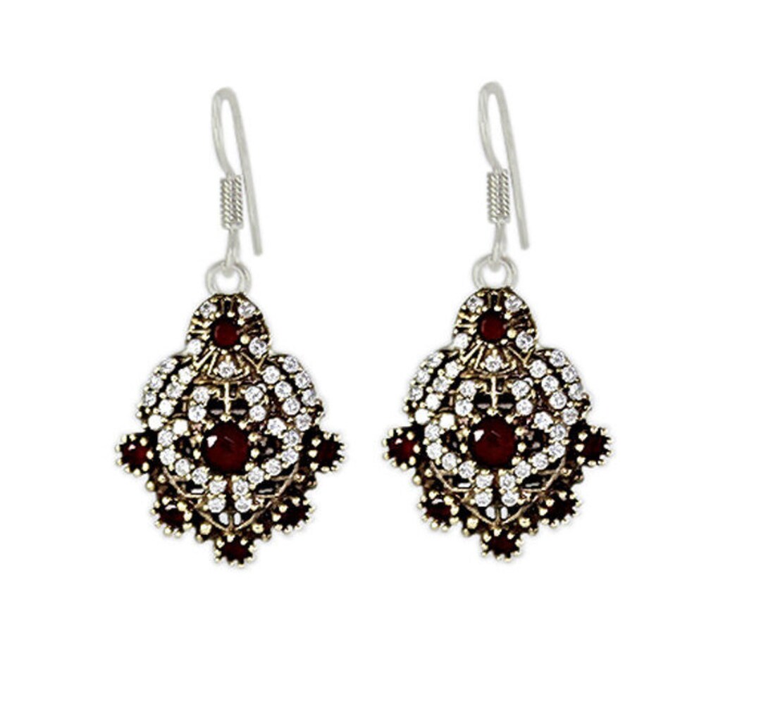 Turkish Handmade Authentic Ottoman Ruby & Cubic Zirconia Gemstone ...