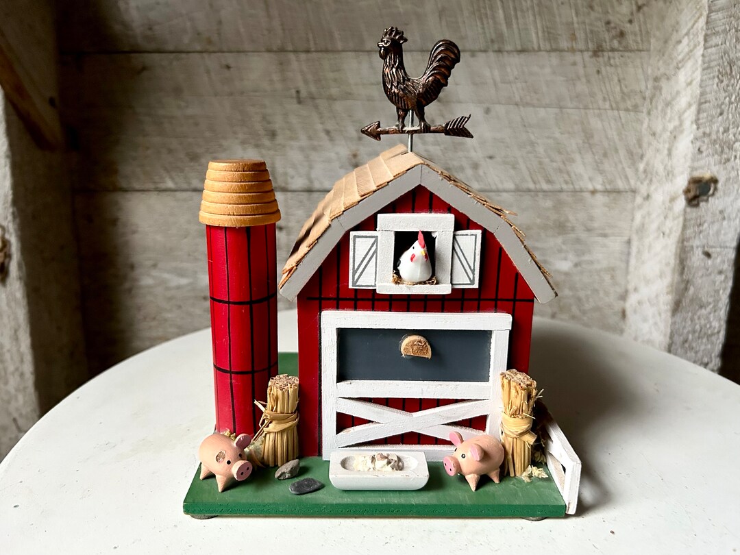 Old Macdonalds Farm Music Box - Red Wood Barn Pigs Chicken Schmid ...
