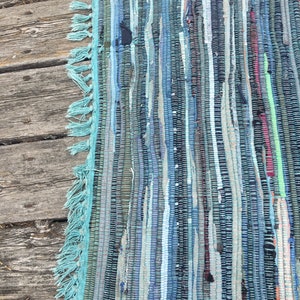 Handmade Rag Rug Farmhouse Woven Rustic Blue Cottage - Etsy