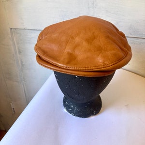 70s Leather Hat - Newsboy Hat - Cap - Handmade - Womans Hat - Etsy
