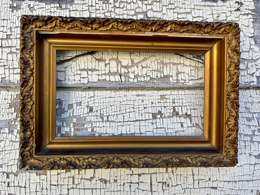 Antique Ornate Gold Wood Frame Picture Frame - Wall Decor - Vintage ...