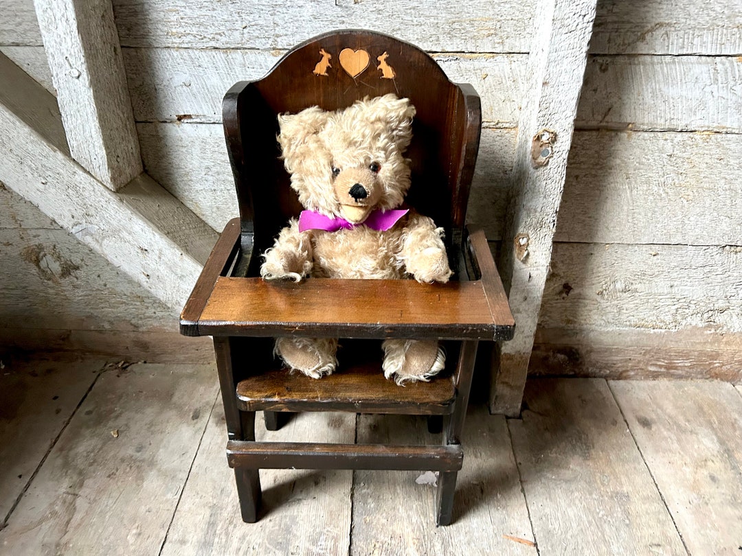 Childs Wood Toy High Chair Doll Chair Pretend Play Handmade by Still ...