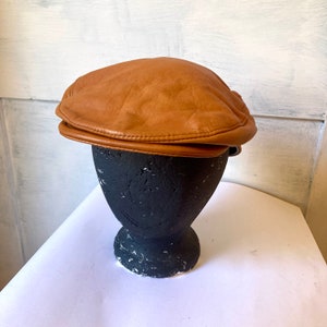 70s Leather Hat - Newsboy Hat - Cap - Handmade - Womans Hat - Etsy