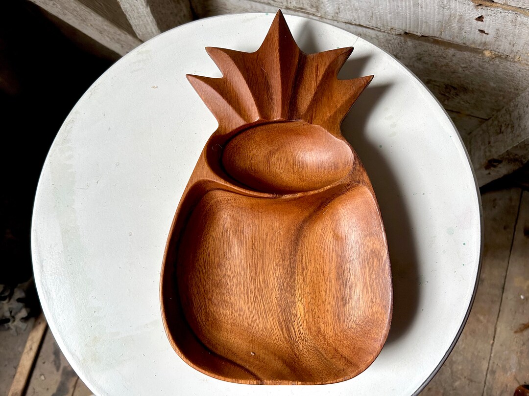 Monkey Pod Wood Dish - Pineapple - Tiki Party - Mid Century - - Etsy