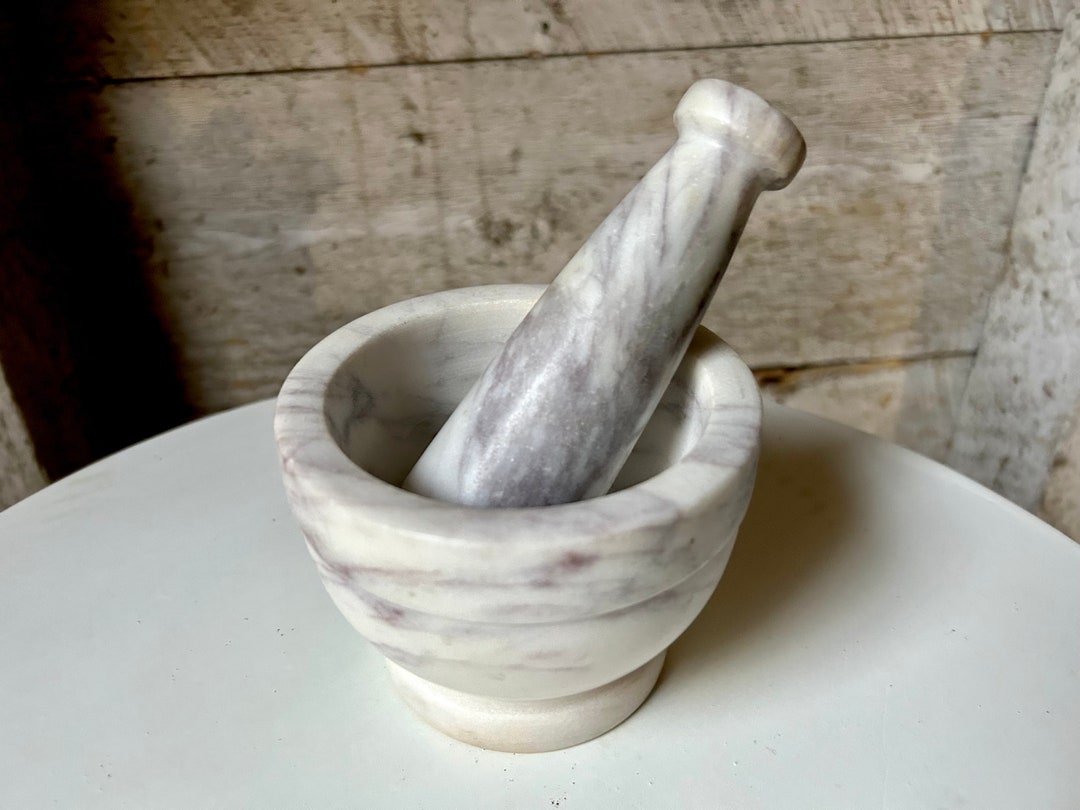 Marble Mortar and Pestle Farmhouse Kitchen Decor Stone Bowl Display - Etsy