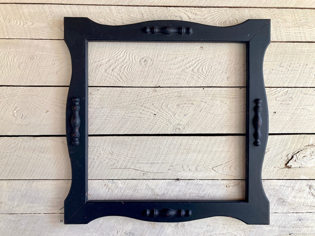 Wood Frame Rustic Primitive Picture Frame Farmhouse Distressed Black ...