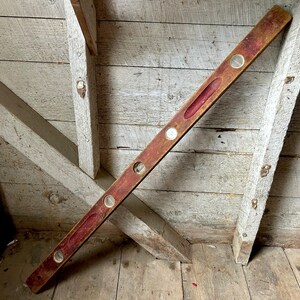 Vintage Long Handmade Wood Level 4 Feet Working Level Display Piece ...