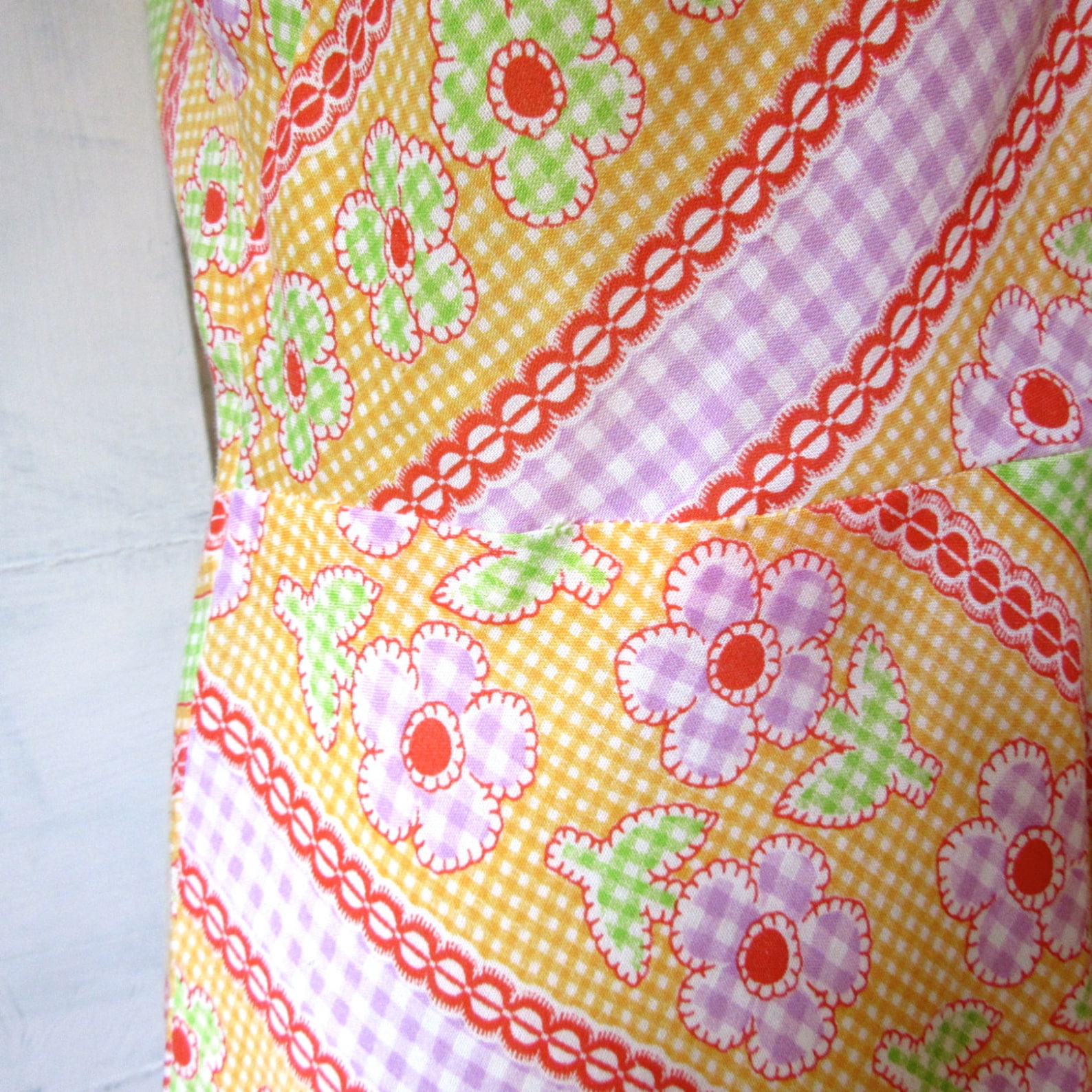 60s Sundress Shift Colorful Print Hand Made Medium - Etsy