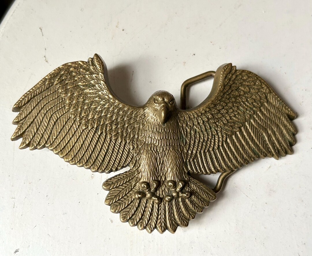80s Eagle Baron Buckle Solid Brass Taiwan Belt Buckle 1980 - Etsy