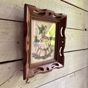40s 50s Wood Frame Small Frame Cut Out Flare Design Mid Century Frame ...