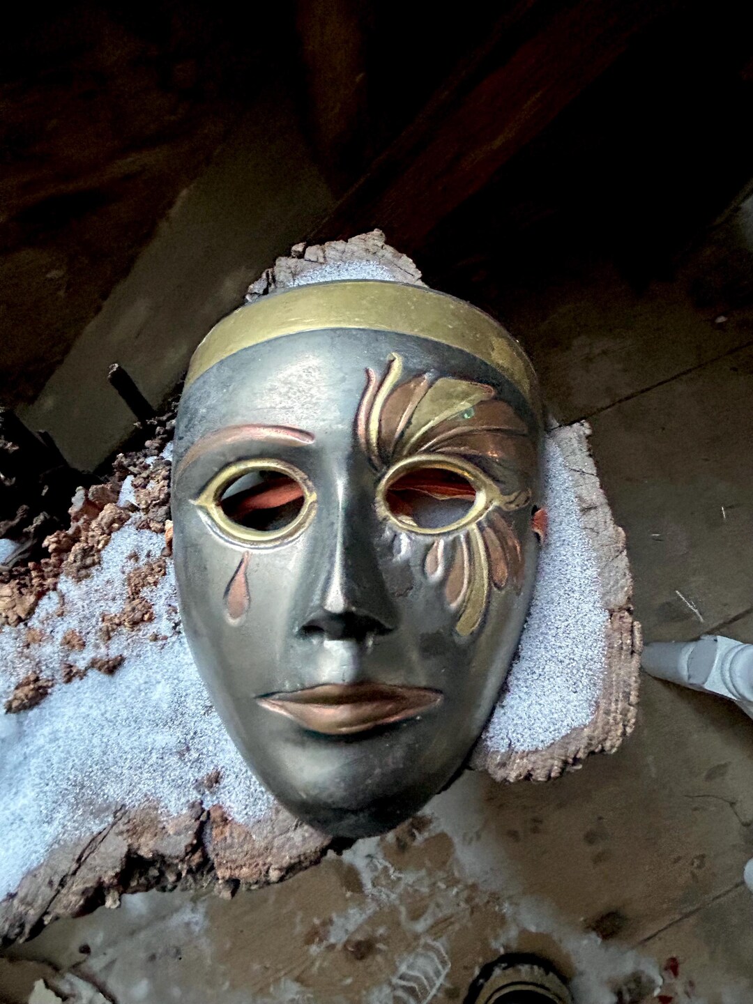 Brass Mask Wall Decor Made in India Solid Brass Shelf Decor Teardrop ...