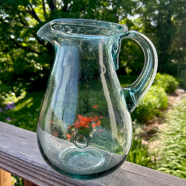 Hand Blown Pitcher - Etsy