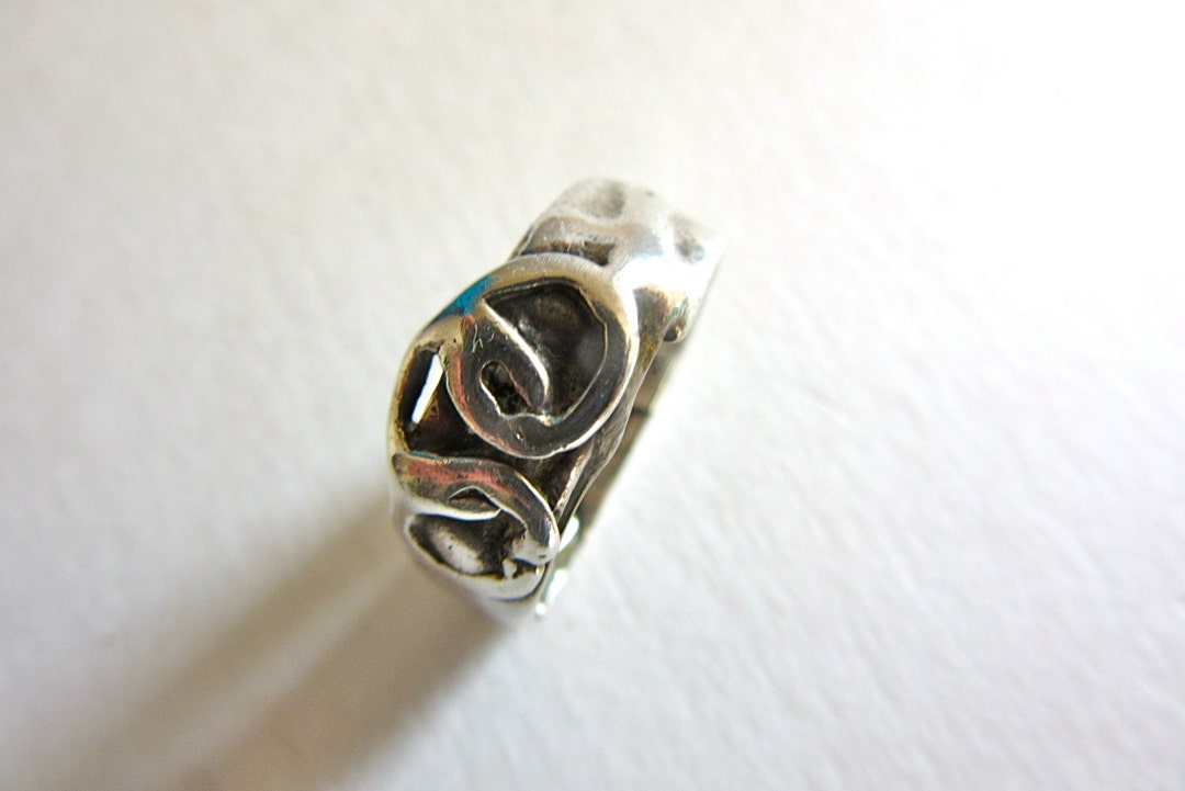 Hand Made Silver Band - Abstract Design - Hand Made - Silver Ringj - Etsy