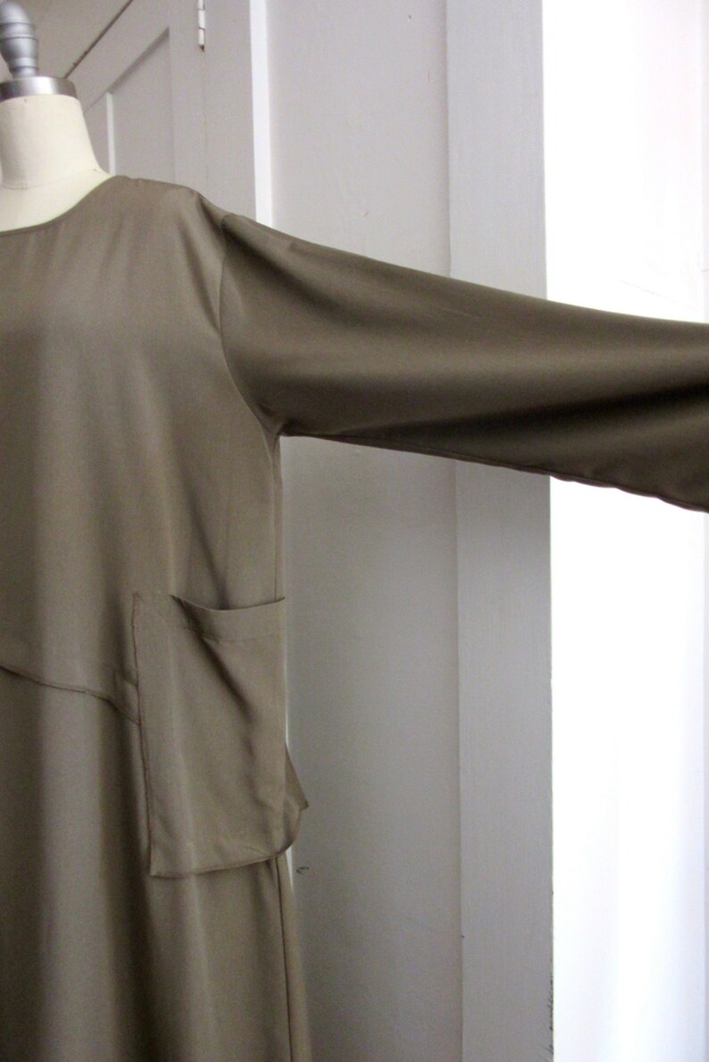 Taupe Dress Asymmetrical Tunic Maxi Long Sleeve - Etsy