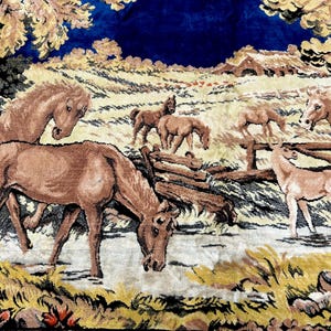 Large Horse Tapestry Art Wall Hanging Plush Kitsch Horse Rug Tapestry ...