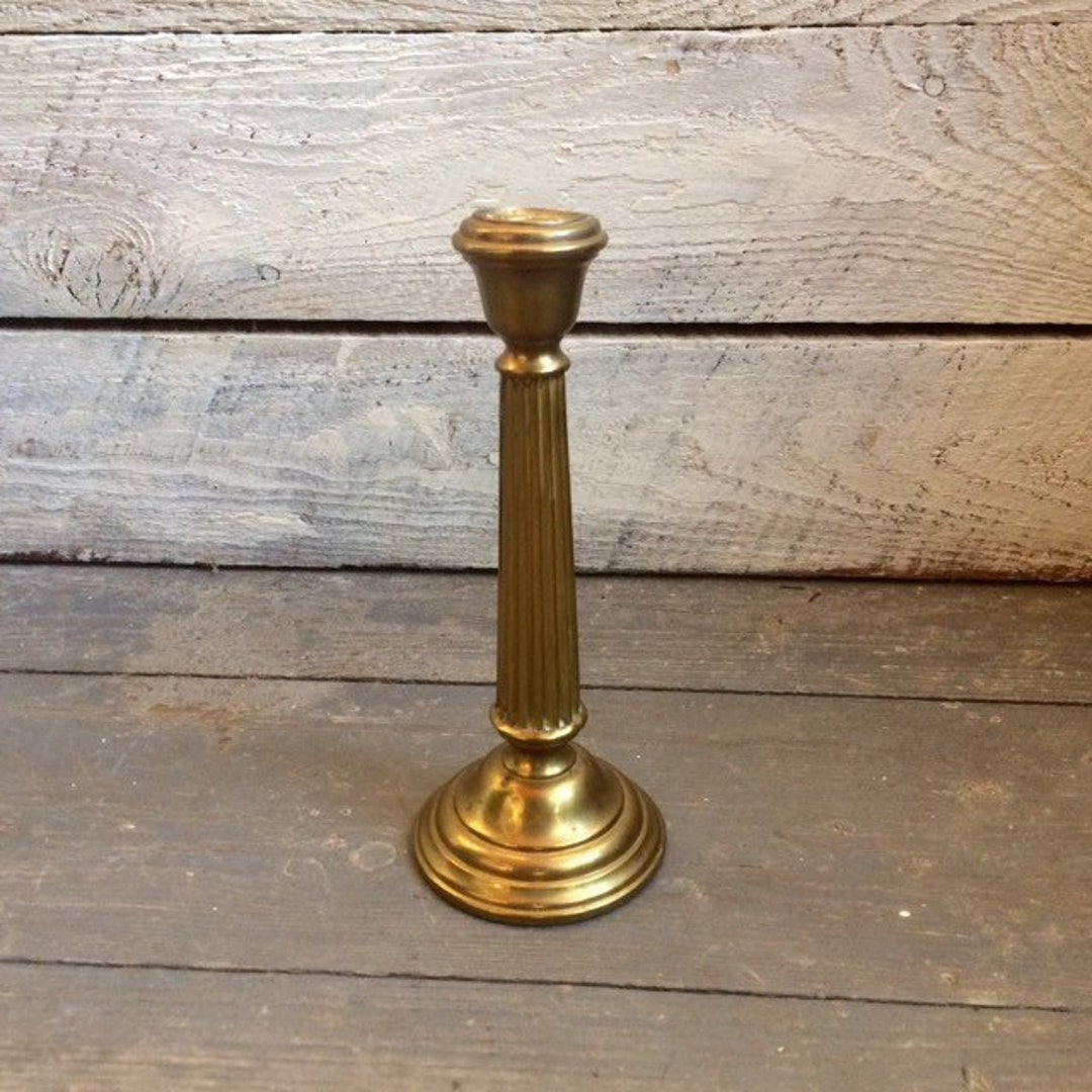 Brass Candlestick - Fluted Stem - Brass Candle Holder - Vintage ...
