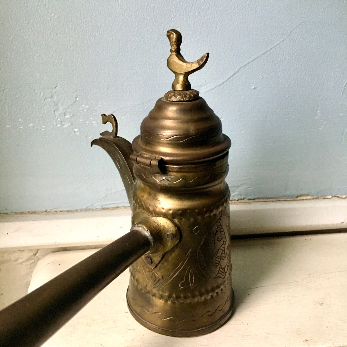 Antique 19th Century Middle Eastern Brass Dallah With Stick - Etsy