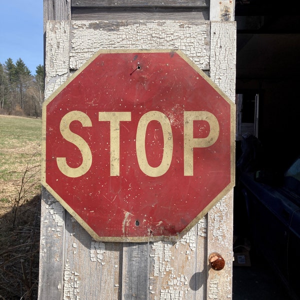 Vintage Stop Sign - Etsy