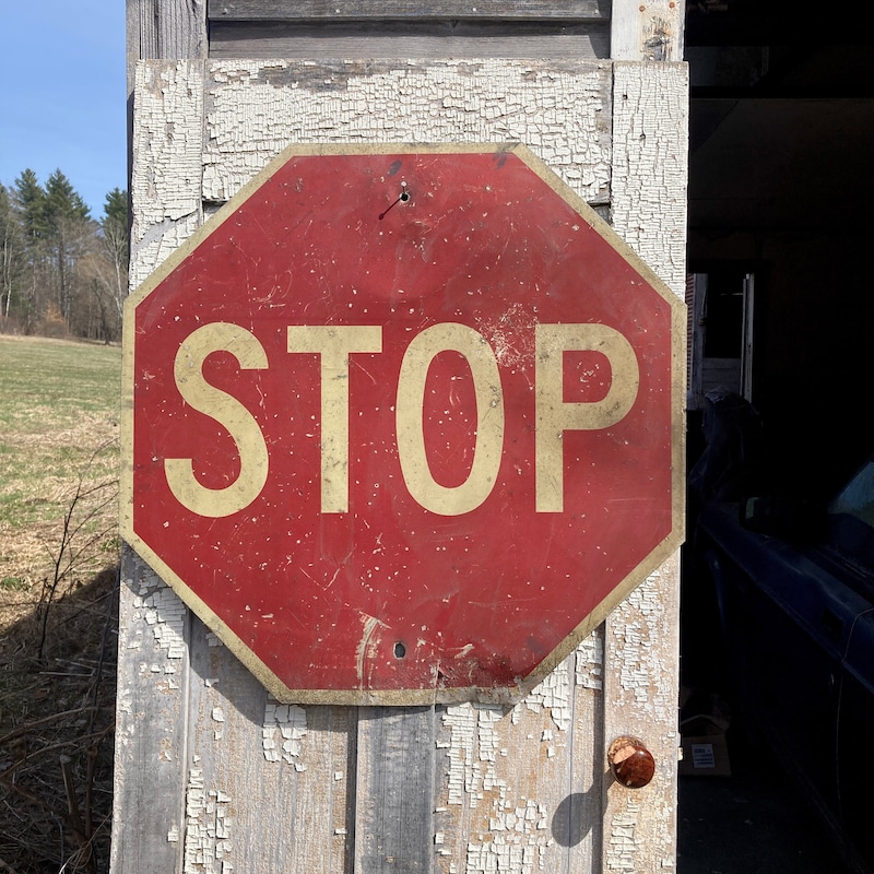 Vintage Stop Sign - Etsy