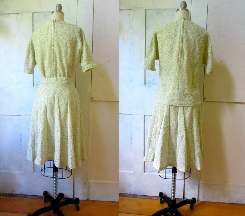 60s Knit Top and Skirt Gored Panel Skirt Short Sleeves - Etsy