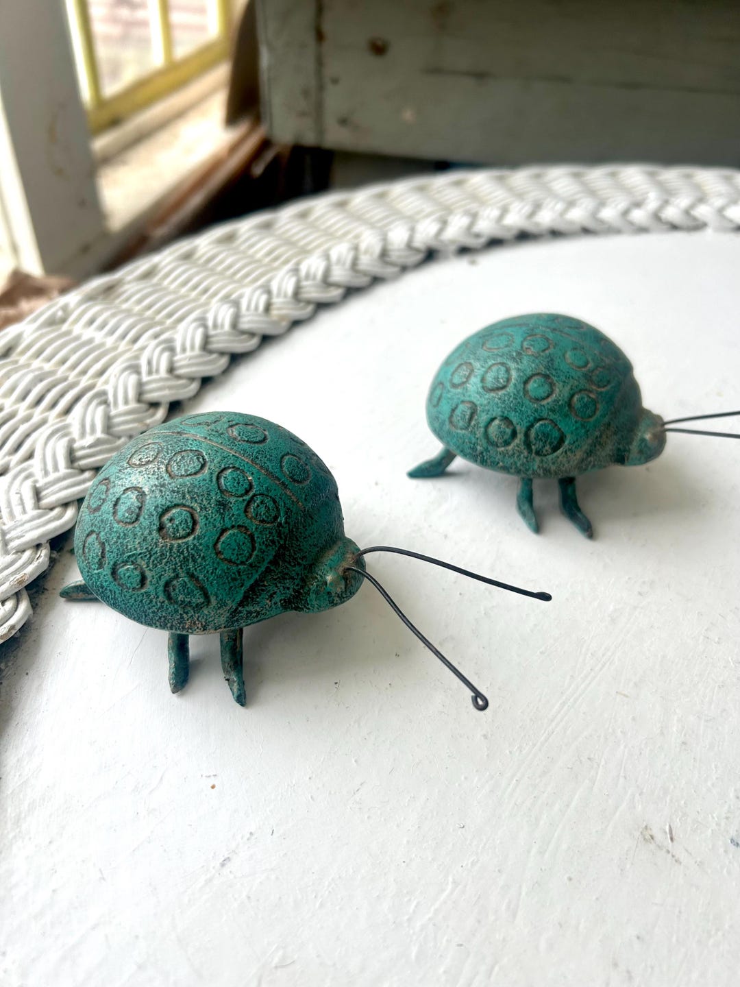 Cast Iron Lady Bug Insect Figurine Fly Shelf Decor Green Blue 6 Legs - Etsy