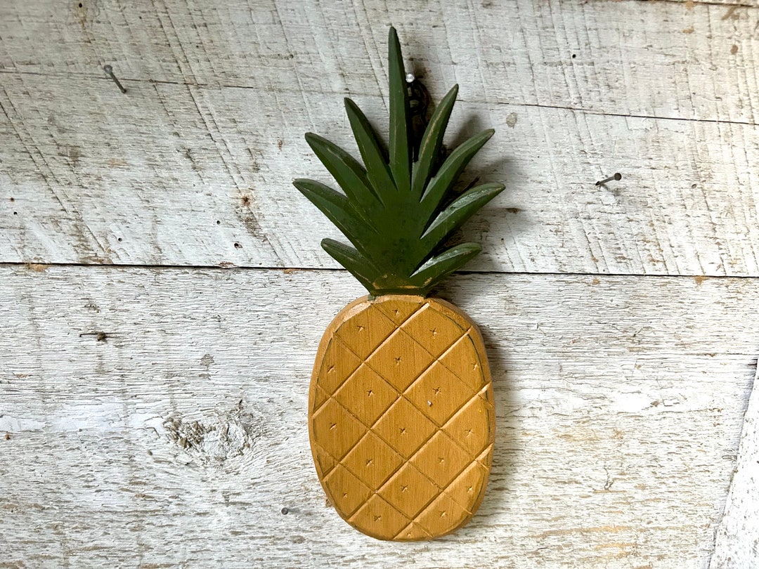 Wood Pineapple Hand Carved Folk Art Ethnic Sculpture Sign of Welcome - Etsy
