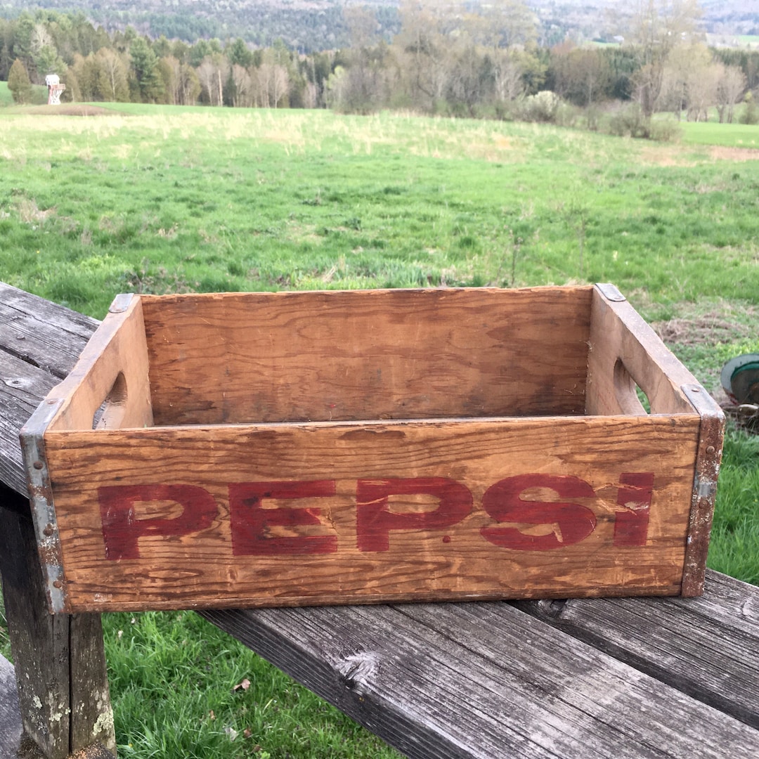 Wood Pepsi Box - Soda Crate - Sturdy Box - Storage Box - Advertising - Etsy