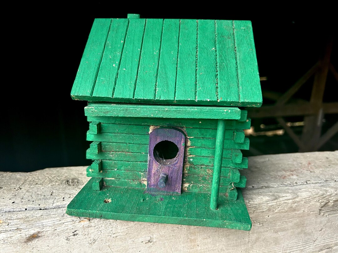 Vintage Green Bird House Distressed Primitive Farmhouse Decor Garden ...