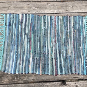 Handmade Rag Rug Farmhouse Woven Rustic Blue Cottage - Etsy