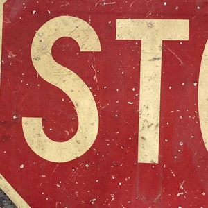 Stop Sign , Road Highway Sign , Man Cave Wall Art , Vintage Metal Stop ...
