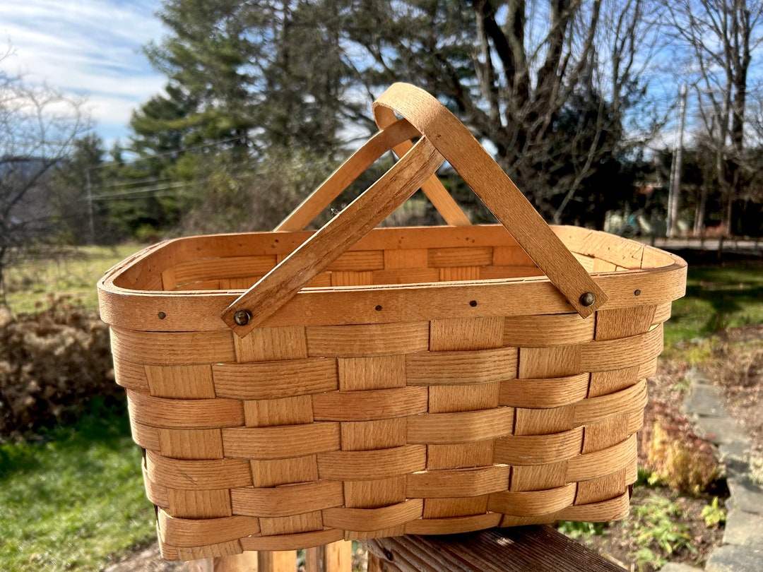Garden Basket - Split Wood - 2 Handles - Large Basket - Farmhouse ...