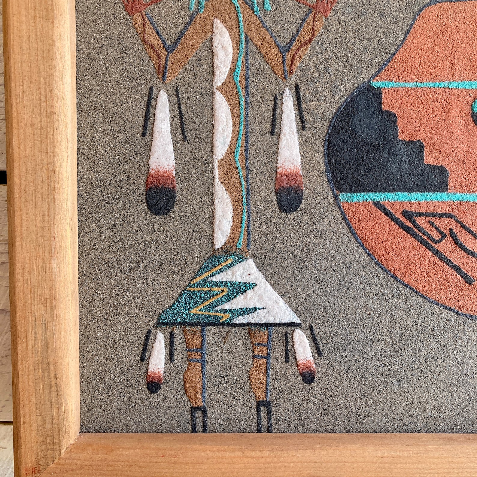 Navajo Sand Painting Yei Dancer With Pottery Native American | Etsy