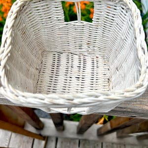 3 White Square Small Baskets Farmhouse Storage Rustic Primitive ...