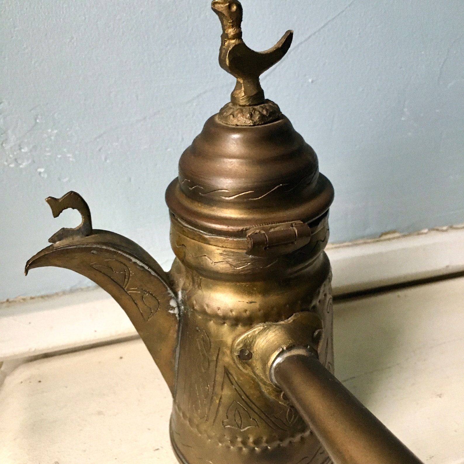 Antique 19th Century Middle Eastern Brass Dallah With Stick | Etsy