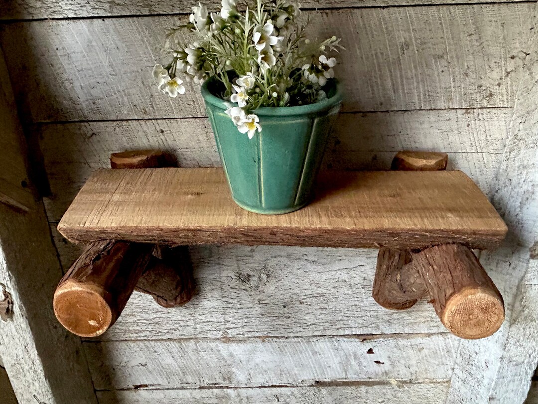 Log Wood Shelf Rustic Cabin Farmhouse Handmade Wall Shelf - Etsy