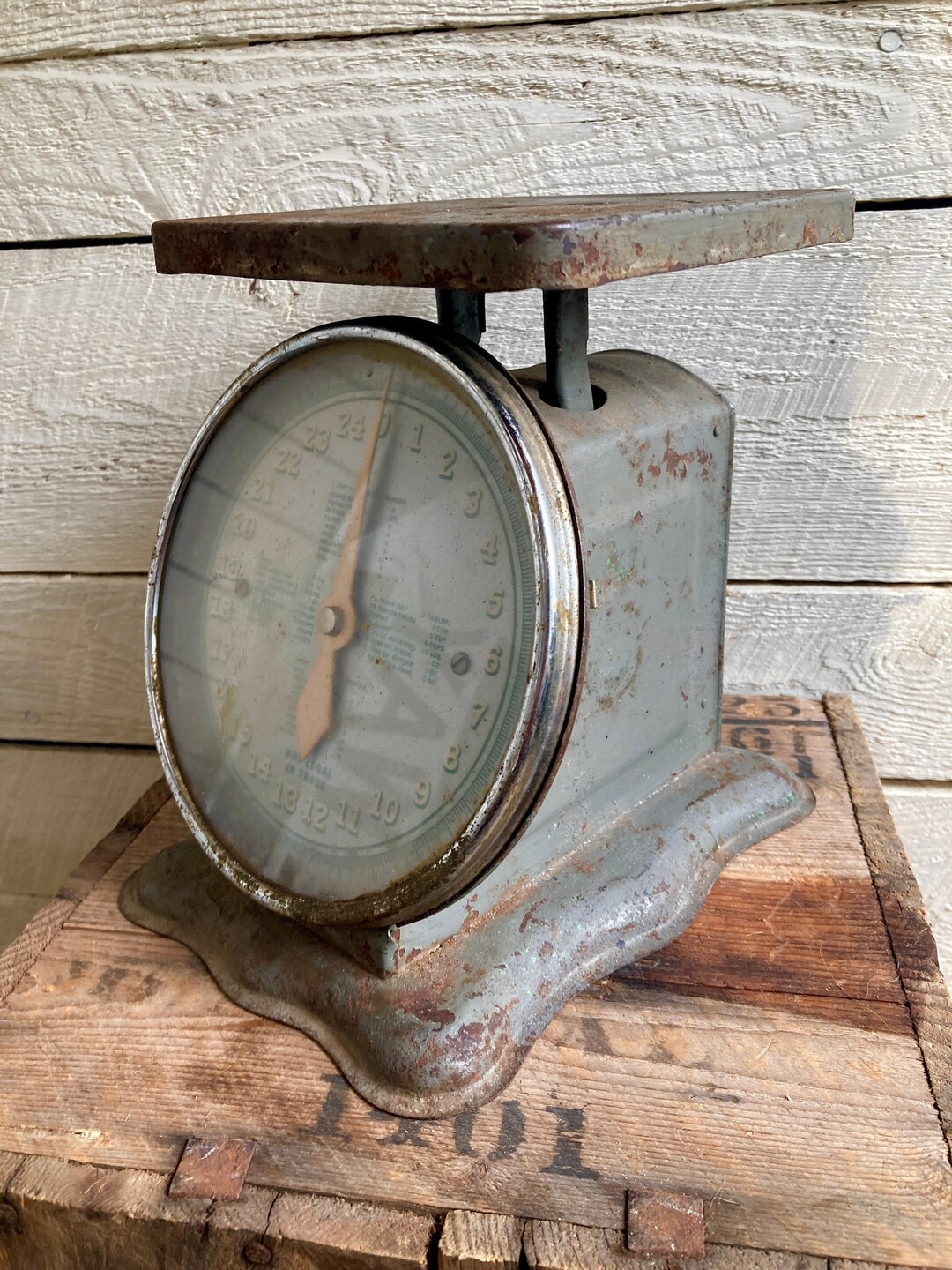 40s Vintage Kitchen Scale Farmhouse Rustic Primitive Blue Gray ...