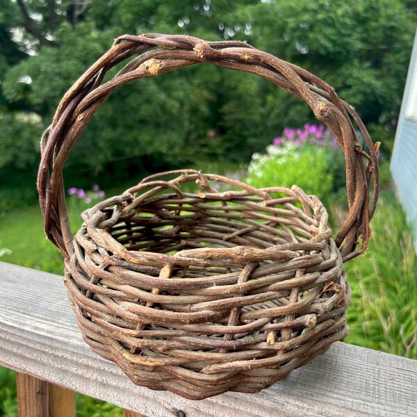Handmade Twig Basket - Etsy