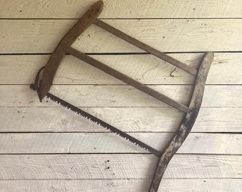 Farmhouse Antique Bow Saw Primitive Rustic Decor Cross Cut Saw Buck Saw ...