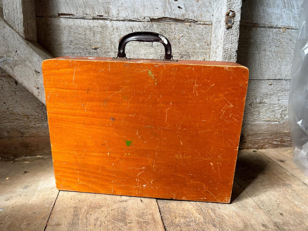 Wood Painting Box Vintage Artist Box Wood Paint Storage Dovetail Box ...