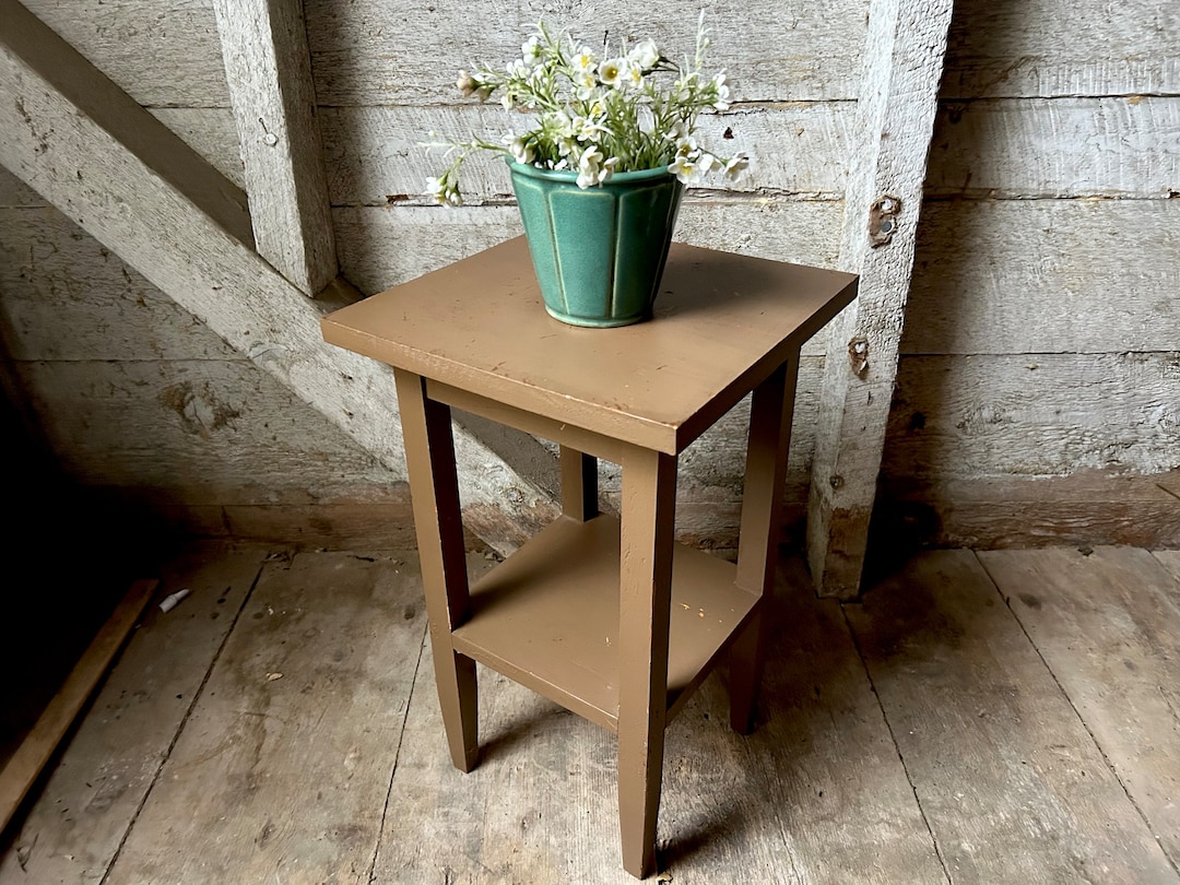 Small Table Plant Stand Farmhouse Handmade Painted Distressed Square ...