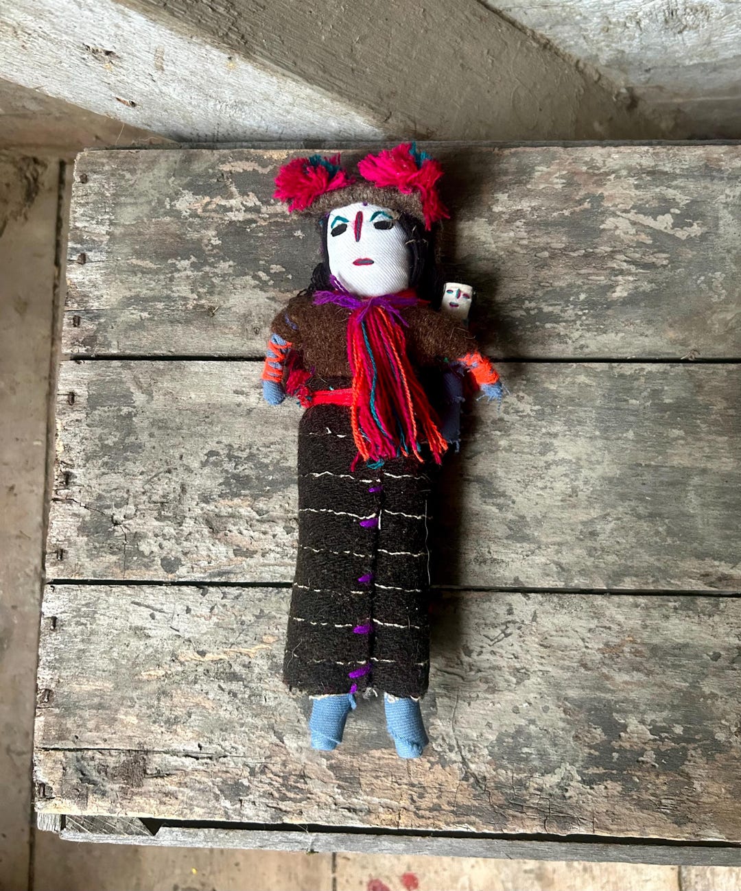 Vintage Chumala Wool Felt Doll Mexican/south American/guatemalan Folk ...