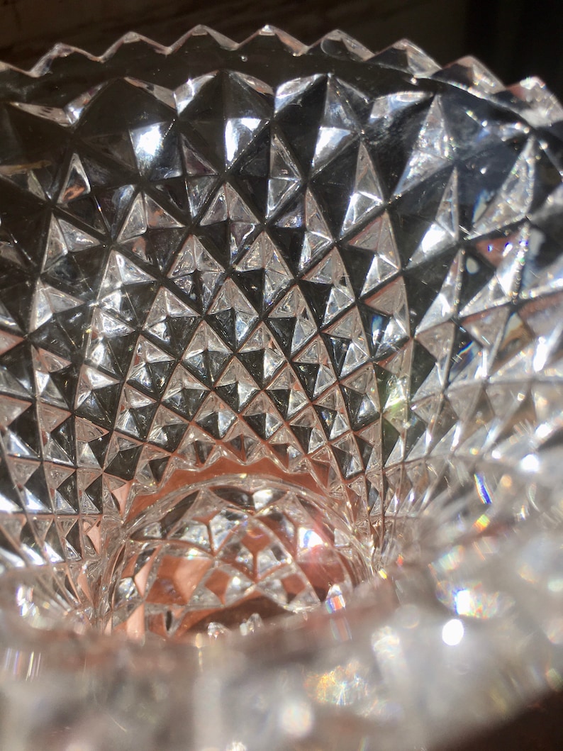 Crystal Vase Diamond Cut Small Cut Glass Vase Fluted - Etsy