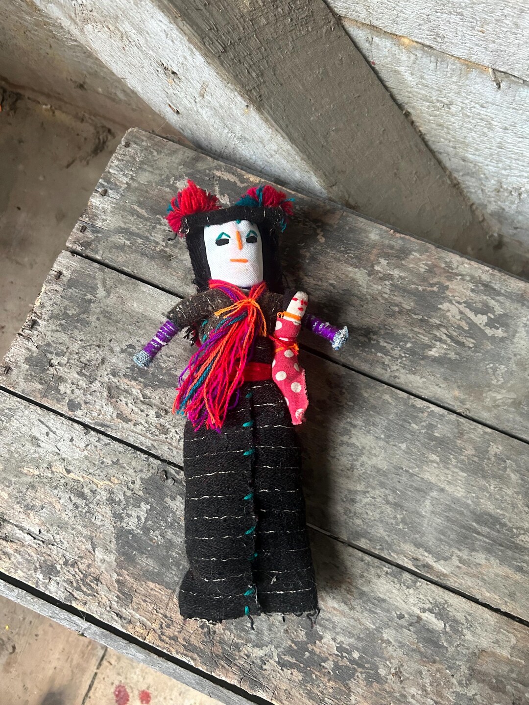 Vintage Chumala Wool Felt Doll Mexican/south American/guatemalan Folk ...