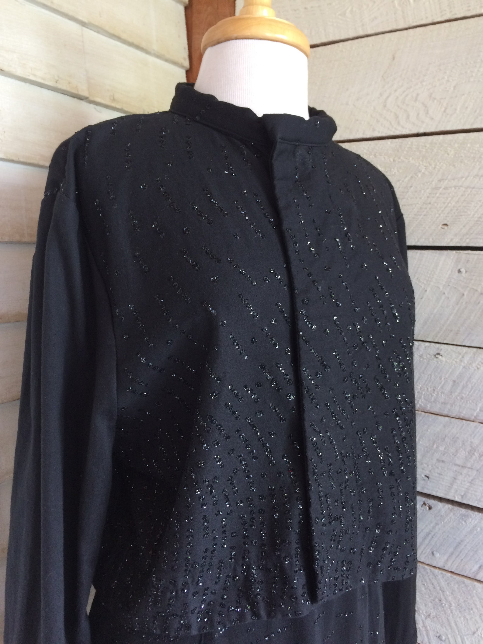 80s 90s Black Sequin Suit Gene Ewing Bis Jacket and Skirt Zip - Etsy