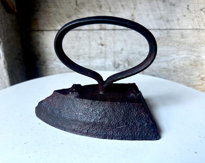 Antique Sad Iron Vintage Cast Iron Clothes Iron Rustic Primitive Flat ...